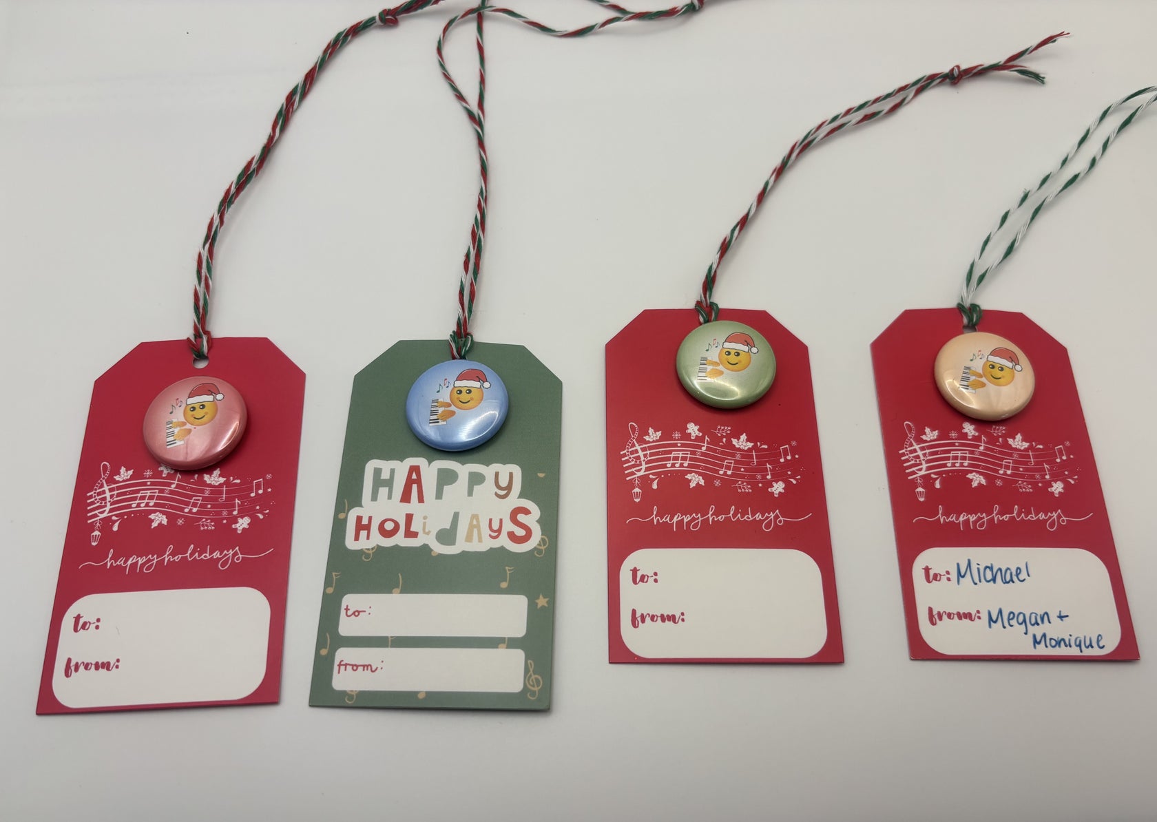 Holiday Gift Tags With Pins For Piano Students - Set of 10 – Very Piano